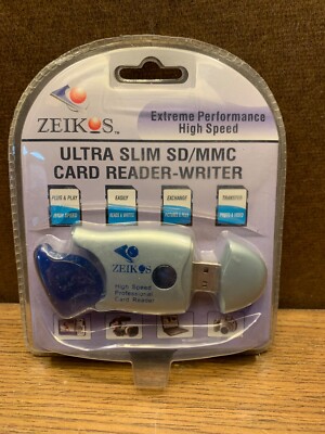 Zeikos Ultra Slim SD/MMC Card Reader-Writer - New - Sealed | eBay