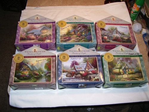 (KK) Lot of 6 Thomas Kinkade 1000 Piece Limited Edition Puzzles | eBay