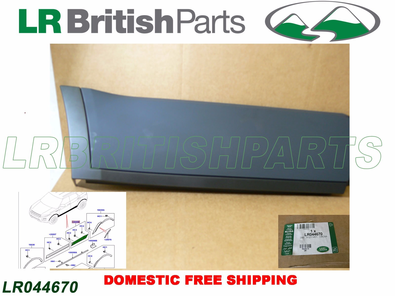 GENUINE LAND ROVER REAR DOOR OUTSIDE MOULDING RANGE ROVER EVOQUE RH ...
