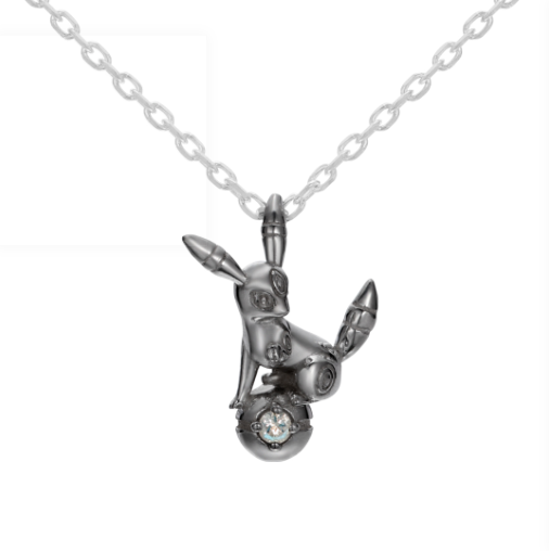 Pokemon Umbreon & Monster Ball Black Ver. Necklace Silver Moonstone New ...