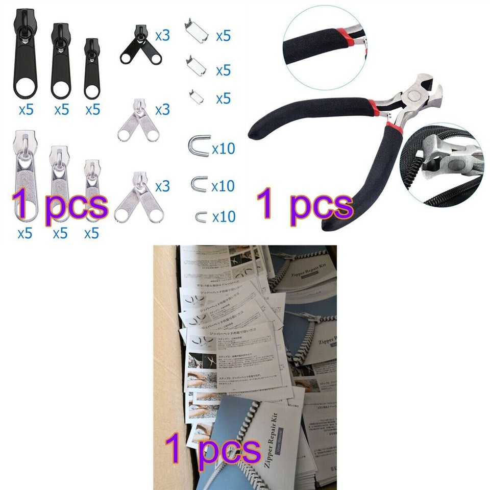 85PCS Zipper Replacement Repair Kits Install Pliers for Bags Jacket ...