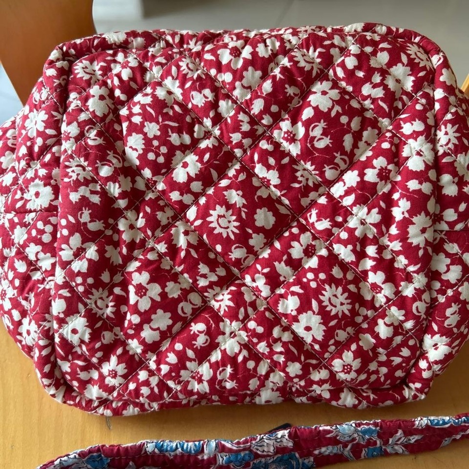 Authentic Polo Ralph Lauren Red Floral Quilted Tote Bag with Tag Used ...