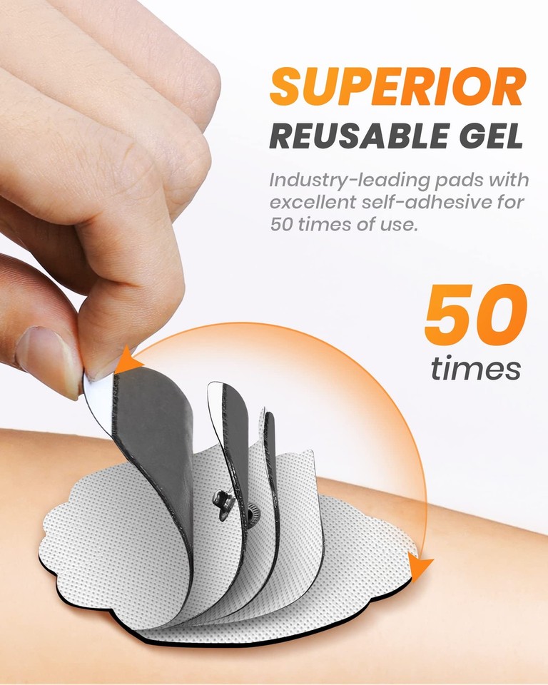 20-Pack TENS Unit Replacement Pads, Long-Lasting Snap Electrodes for 50 ...