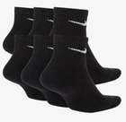 Nike Everyday Cotton Cushioned Training Ankle Socks Dri-Fit Black 6 Pk ...