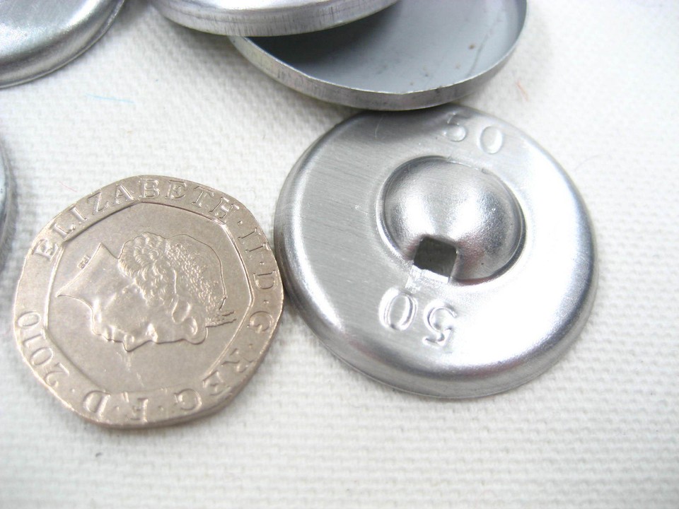 large Fabric self Cover Buttons Aluminum Flat Ring Back DIY fabric ...