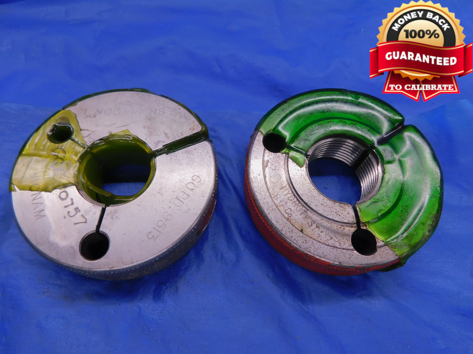 1" 14 NS SPECIAL THREAD RING GAGES 1.0 GO NO GO P.D.'S = .9513 & .9503 ...