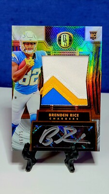 BRENDEN RICE RC 2024 PANINI GOLD STANDARD WHITE GOLD 3 CLR PATCH RPA ...