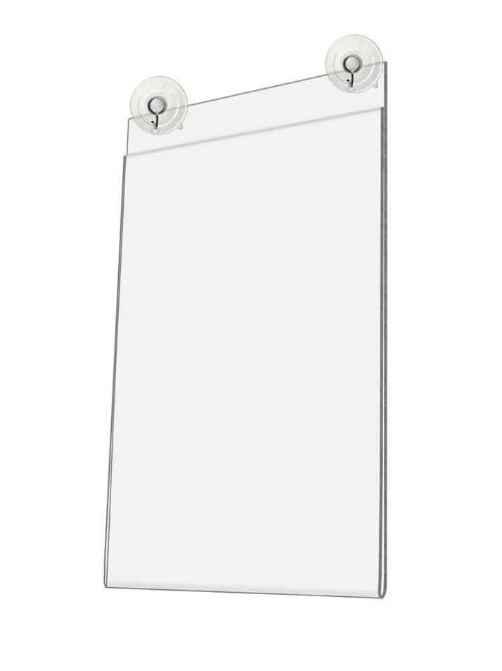 8.5"W x 11"H Window Mount Sign Holder with 2 Suction Cups with Hooks ...