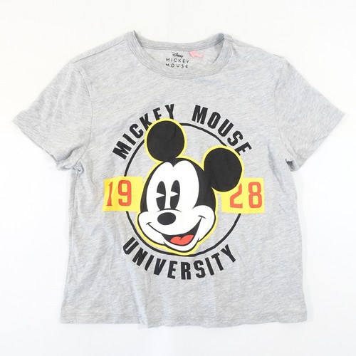 DISNEY Gris Clair M Mickey Mouse University T-Shirt Femmes Filles ...