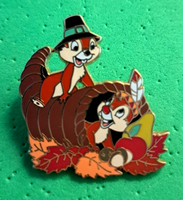 Disney Pin, Chip and Dale - Thanksgiving, Holiday Pin Collection ...