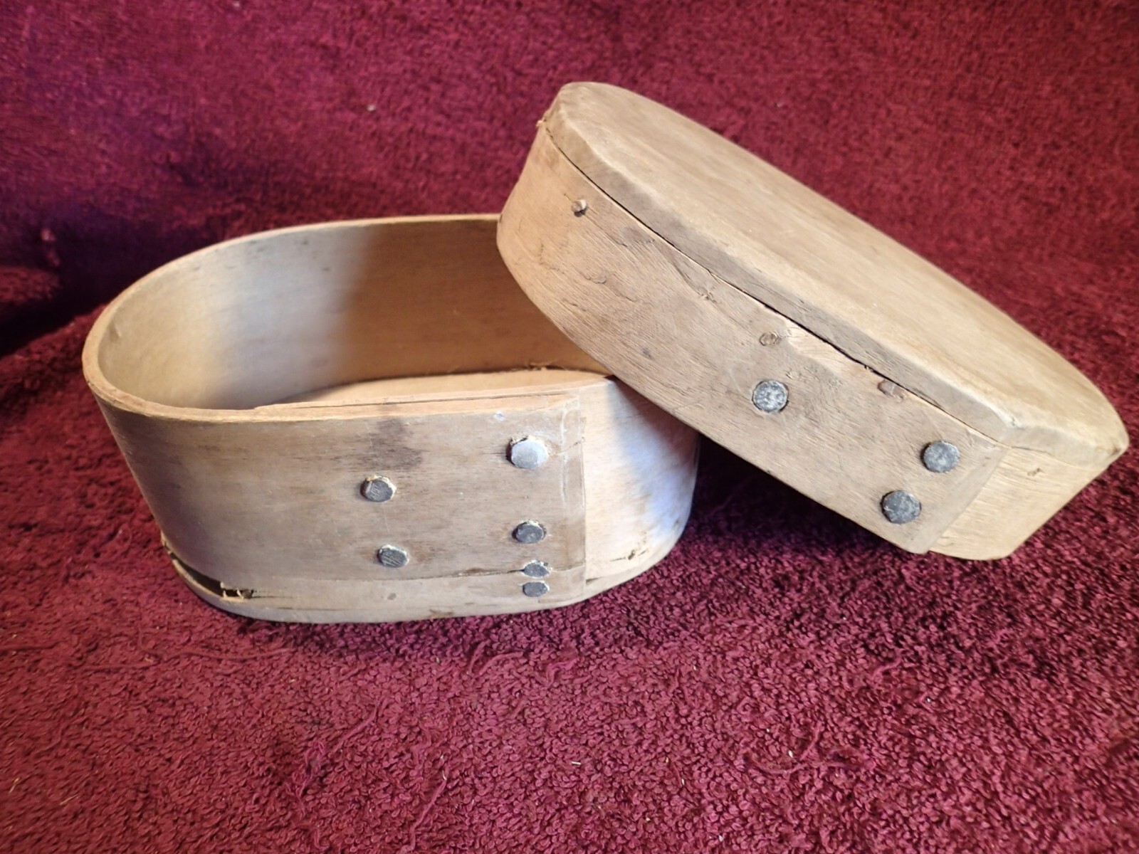 SMALLER ANTIQUE HANDMADE BENDED WOOD BOX PRIMITIVE FOLK ART SWEDEN ...