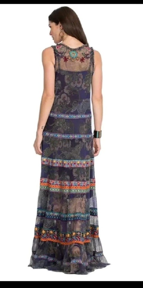 JOHNNY WAS Embroidered Mesh Maxi Dress Sz M *BRAND NEW W/ TAGS ...