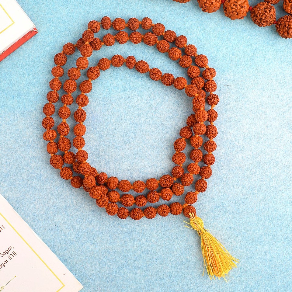 Shivratri Rudraksha Mala Prayer Rosary Beads 8mm Rudraksh Certified ...
