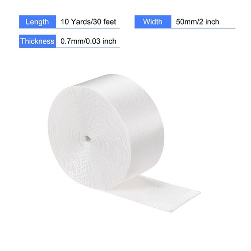 Flat Nylon Webbing Strap 2 Inch 10 Yards,WHITE for Backpack,Luggage ...