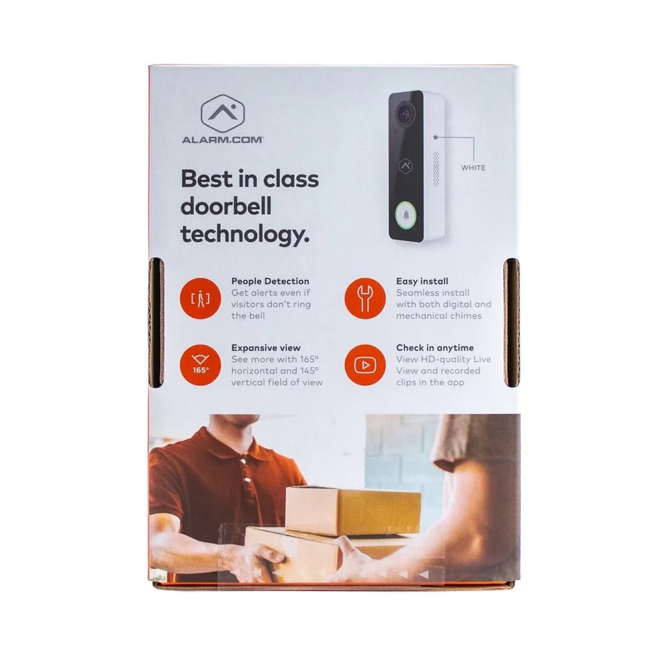Alarm.com ADC-VDB750 WiFi 2MP Video Doorbell Camera with Two-Way Audio ...