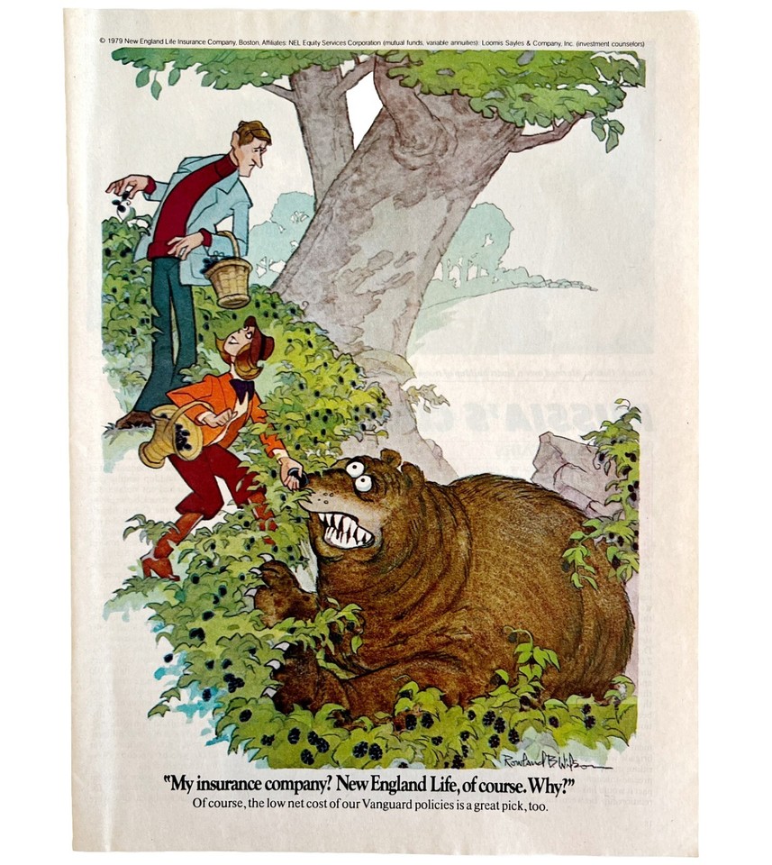 New England Life Insurance 1979 Advertisement Comic Grizzly Rowland ...