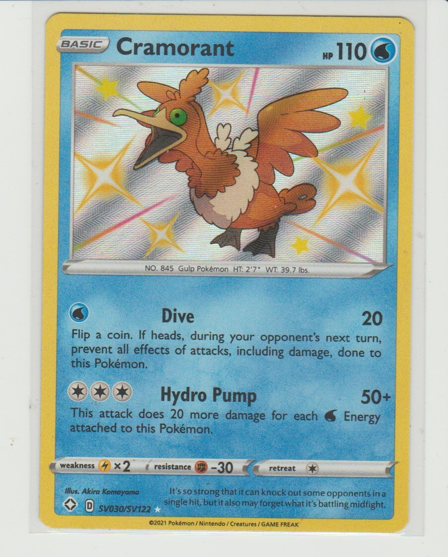 Cramorant Shiny Holo Rare Pokemon Card Shining Fates SV030/SV122 | eBay