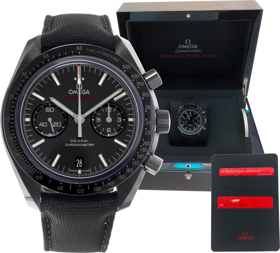 Omega Speedmaster with Ceramic Black dial on fabric strap 44mm ...
