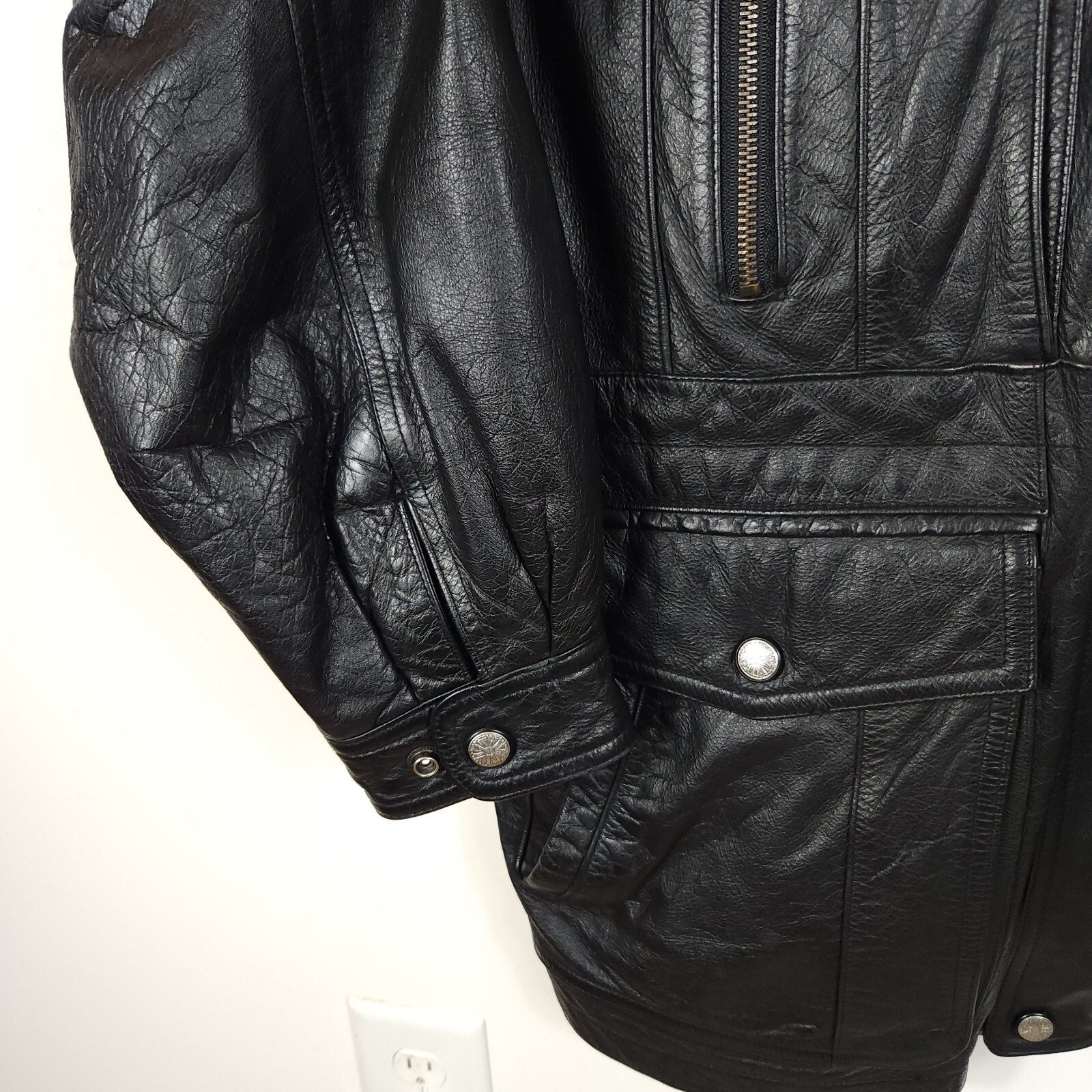 Global Identity Jacket Men's Medium Black Leather Ful… - Gem