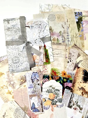 Junk Journal Scrapbooking Decoupage Bundle Floral Retro Paper Ephemer ...