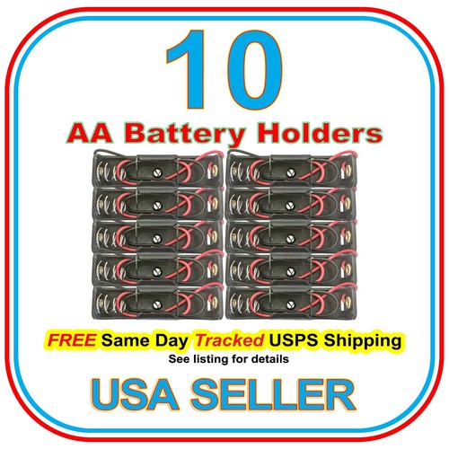 Single AA Battery Holder Case Box 1 X 1.5V With Leads 10 pcs pack | eBay