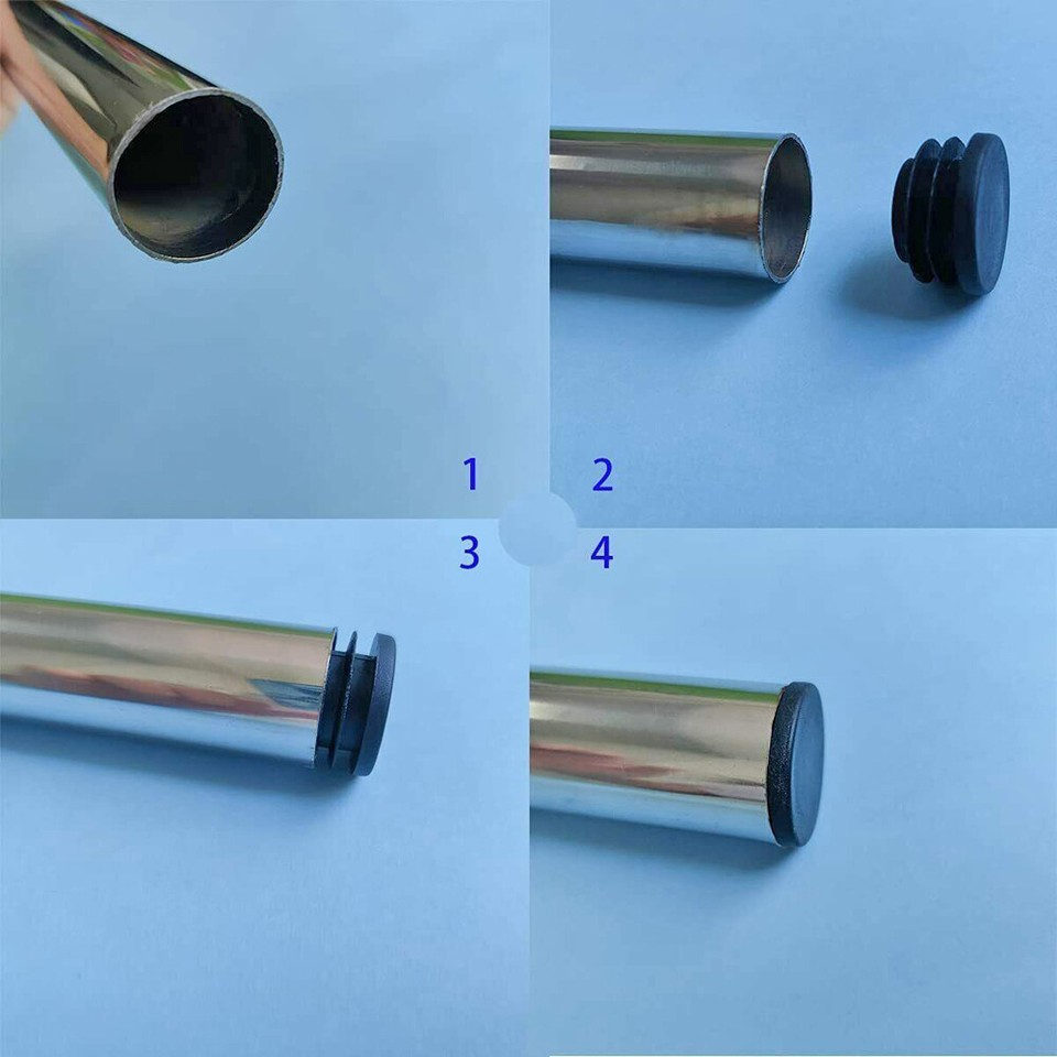 Round Plastic Tube End Caps Insert Bungs Blanking Plugs Stoppers Chair ...