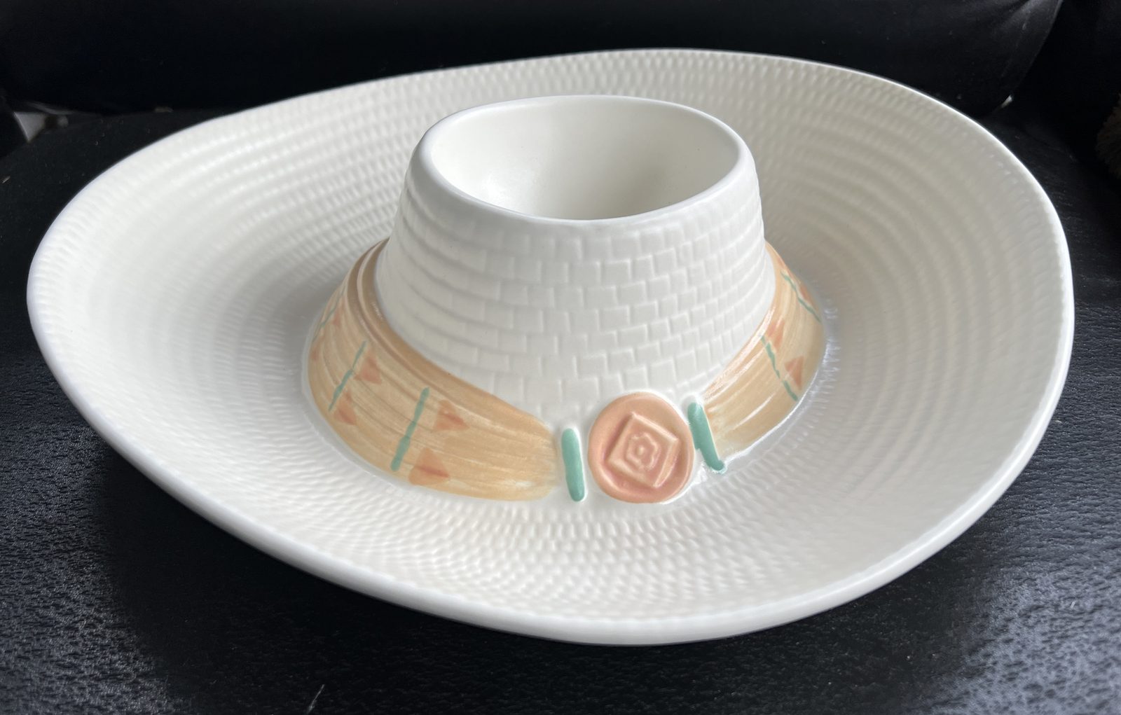 Treasure Craft Sombrero Cowboy Hat Chip and Dip Large Serving Bowl Dish ...