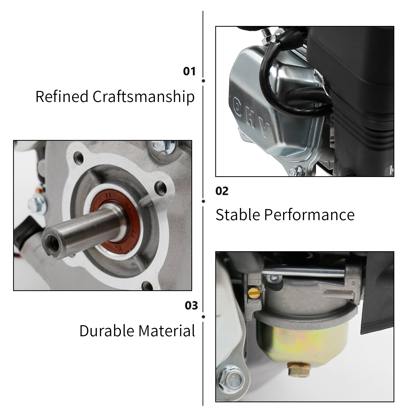 Gasoline Engine 4 Stroke 210CC 7.5HP OHV Industrial Grade Pull Start ...