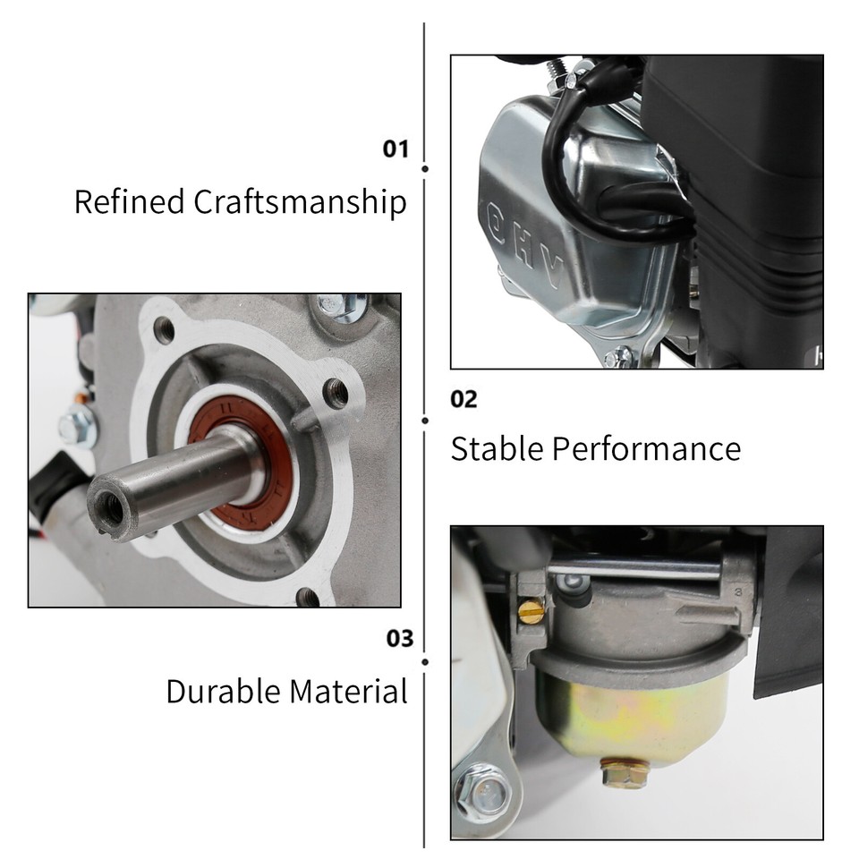 Gasoline Engine 4 Stroke 210CC 7.5HP OHV Industrial Grade Pull Start ...