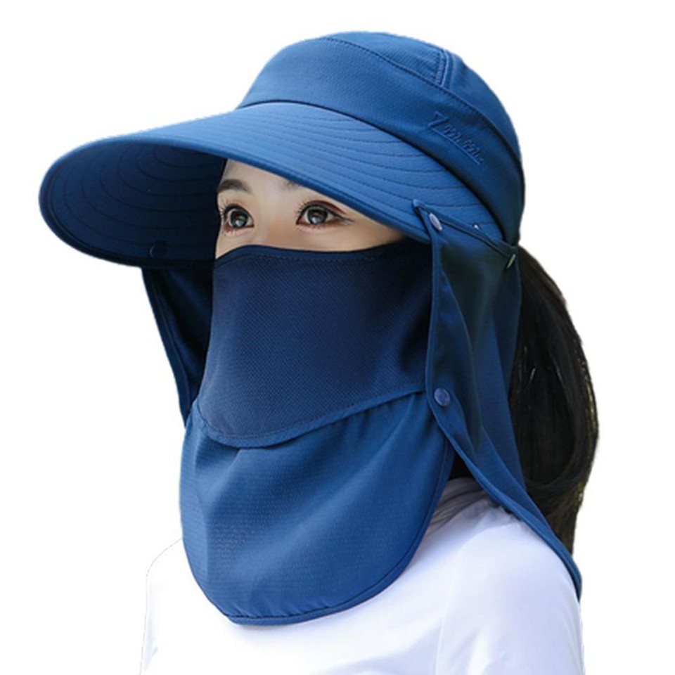 Summer Women's Sun Hat, Outdoor UV Resistant Sun Hat, Detachable Face ...