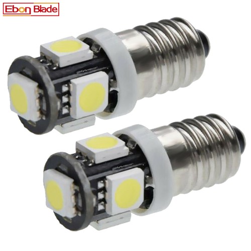 2x 3V DC E10 Screw LED BULB 5 SMD For Flashlight Torch Light Lamp 2D ...