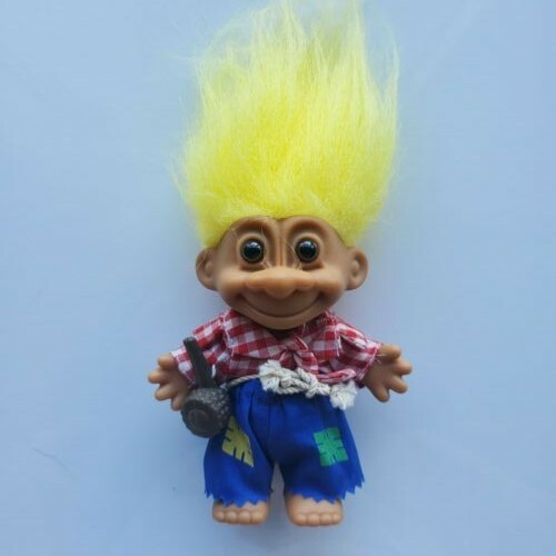EUC Troll Doll 5" Yellow Hair Mountain Man/Hobo Outfit with Pipe by ...