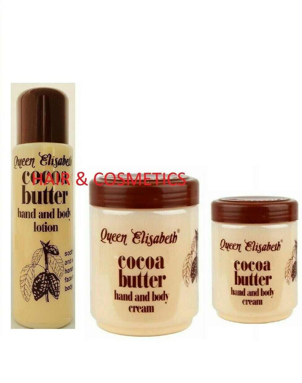 QUEEN ELIZABETH COCOA BUTTER HAND AND BODY CREAM OR LOTION-FAST UK POST ...