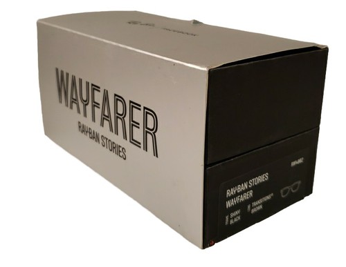 Ray-Ban Stories Wayfarer RW4002, Shiny Black Frame, Transition Brown ...