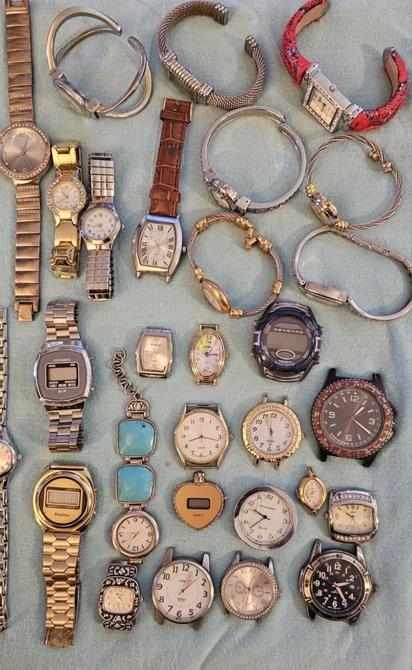 5 Lbs Box Of Random Watches For Parts Or Repair 68 Peice Many Just Need ...