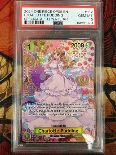 One Piece TCG - Charlotte Pudding (SP) OP03-112 Alt Art PSA 10 Gem Mint ...