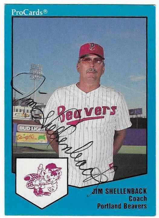 JIM SHELLENBACK 1989 PROCARDS AUTOGRAPHED SIGNED # 226 PORTLAND BEAVERS ...
