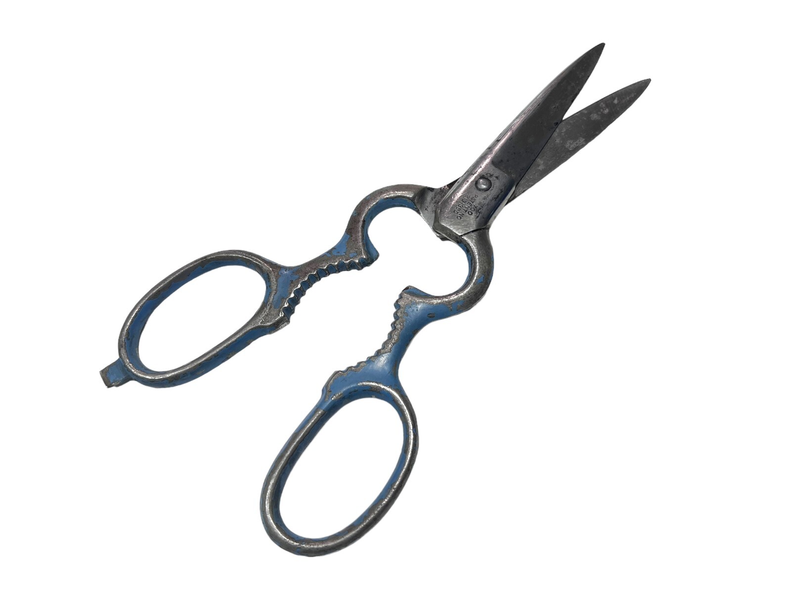 Vintage G&S Welkut 8" Kitchen Scissors, Chippy Blue Painted Handles ...