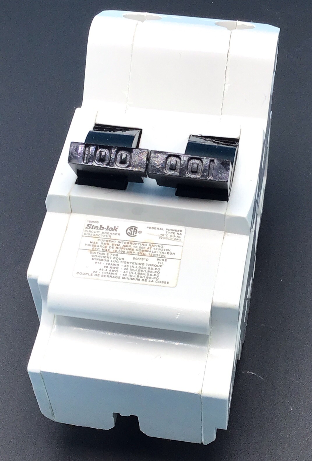 New Circuit Breaker Federal Pioneer Federal Pacific FPE 100 Amp Stab ...