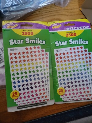 lot of 5000 pk --Trend Supershapes Star Smiles Stickers , Assorted ...