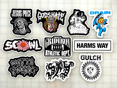 Hardcore Vinyl Sticker Lot (10 Stickers) SET 5 punk sxe metal core ...