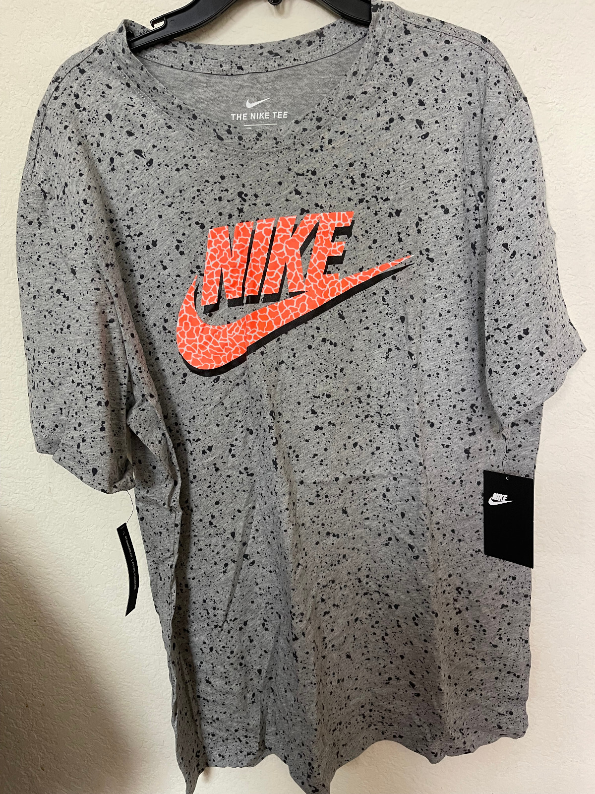 Nike Splatter Print Men T-Shirt Gray Orange CU6809 063 XXL for sale ...