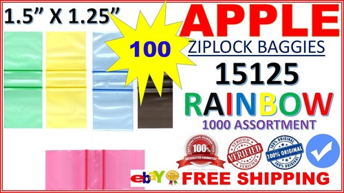 15125 MINI ZIPPER BAGS COLORED BAGGIES MIX Plain COLOR 1.5" X 1.25" 2. ...