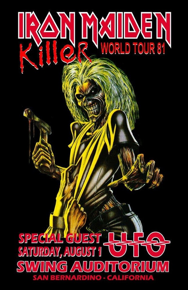 Iron Maiden & UFO 1981 CA Concert Poster- Framed | eBay