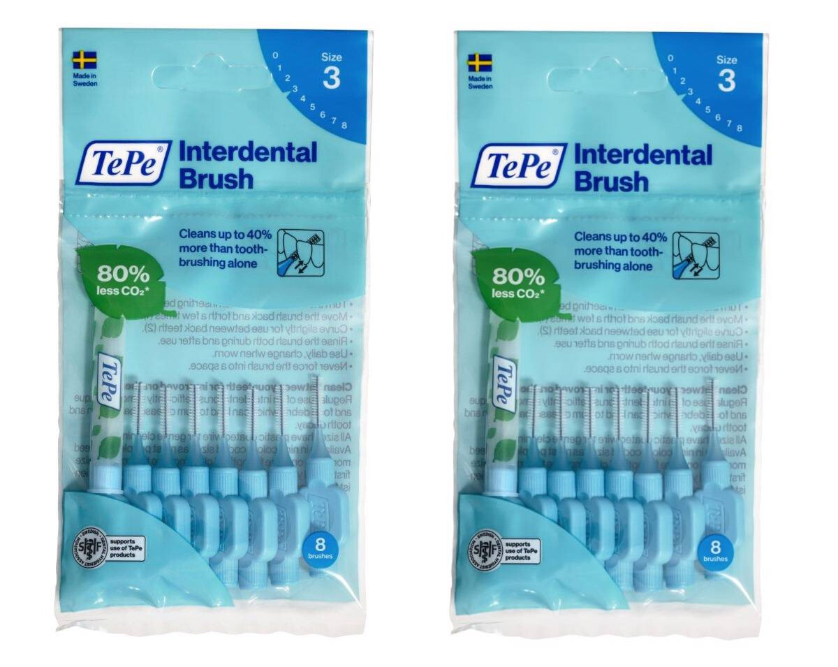 TePe Blue Regular 0.6mm 2 Packets of 8 - (16 Brushes) Bundle | eBay