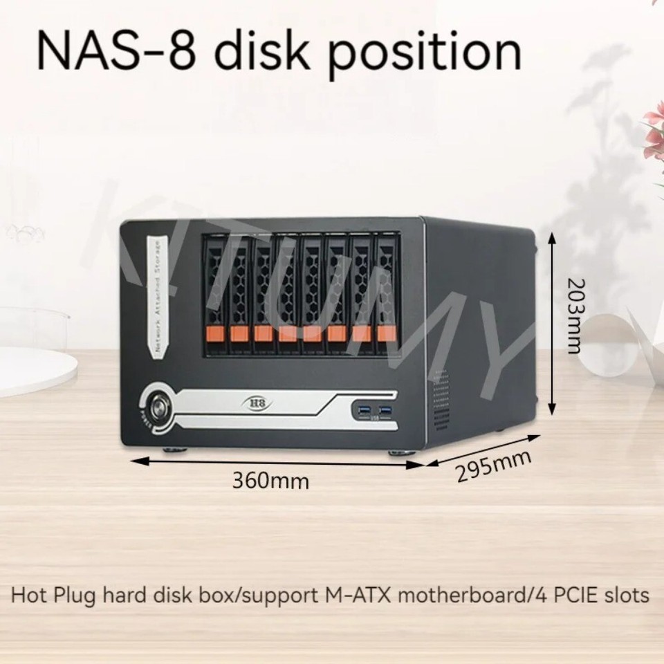 Nas Series 8 Disk Mini Server Hot Swap Enclosure Network Data Storage ...