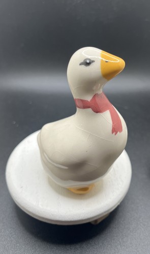 2 1980's Vintage Ceramic WHITE Duck Geese Figurines Hand painted Farm 3 ...