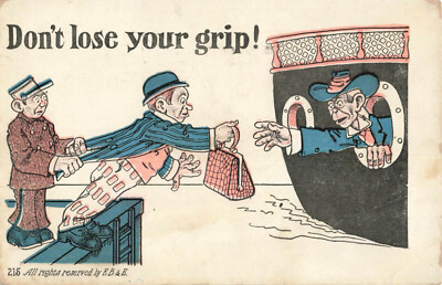 Postcard Don't Lose Your Grip Posted 1907 | eBay
