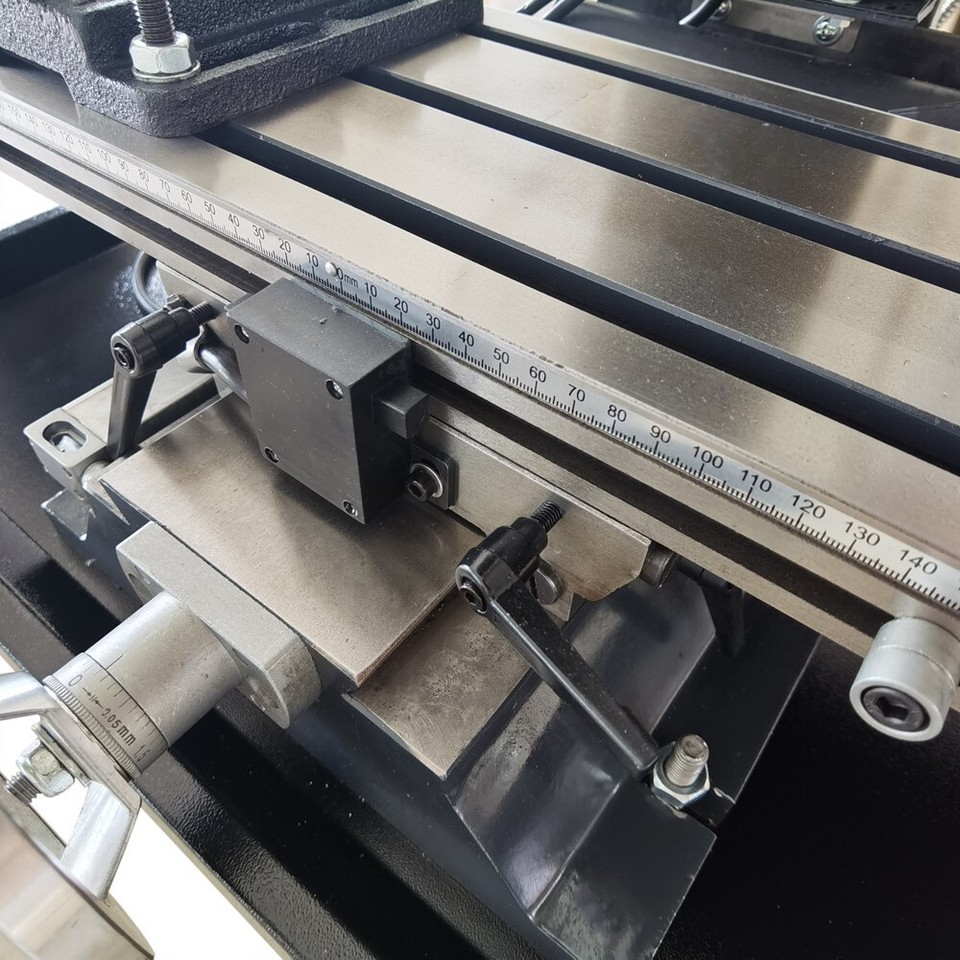 110V R8 Milling Drilling Machine with Power Feed/Grating Ruler/Bench ...