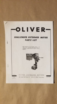 Vtg Repro Oliver Challenger "J" Model Parts List / Special Tools Manual ...